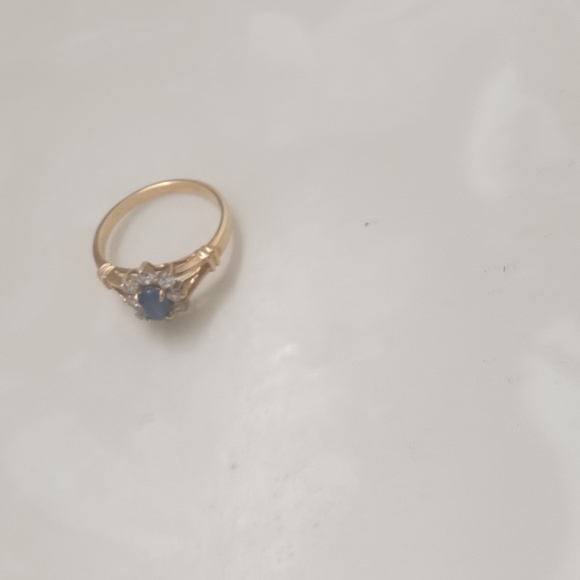 Merlite | Jewelry | Merlite Rare Blue Chalcedony White Zircon Ring ...